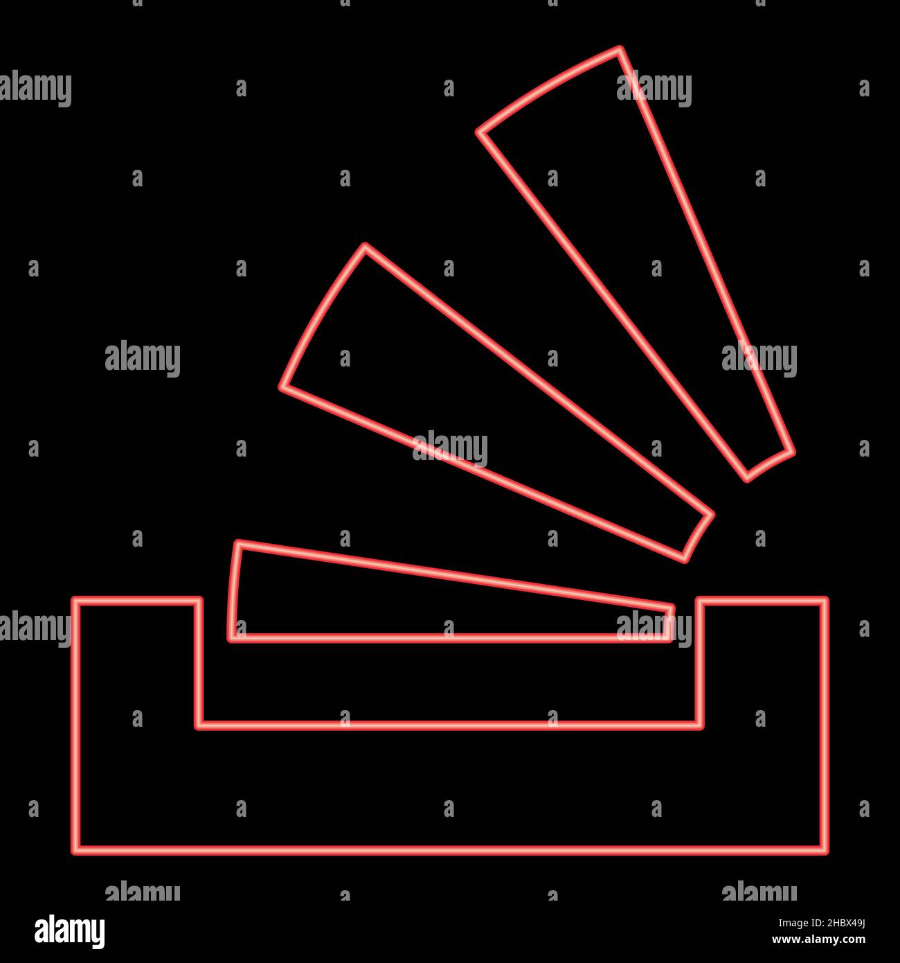 Neon stacking the tray red color vector illustration image flat style ...