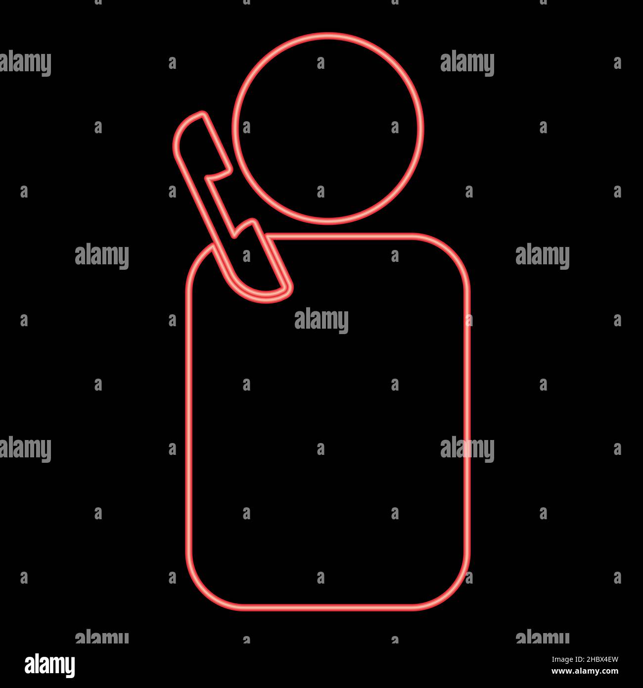 Neon man with telephone red color vector illustration image flat style ...