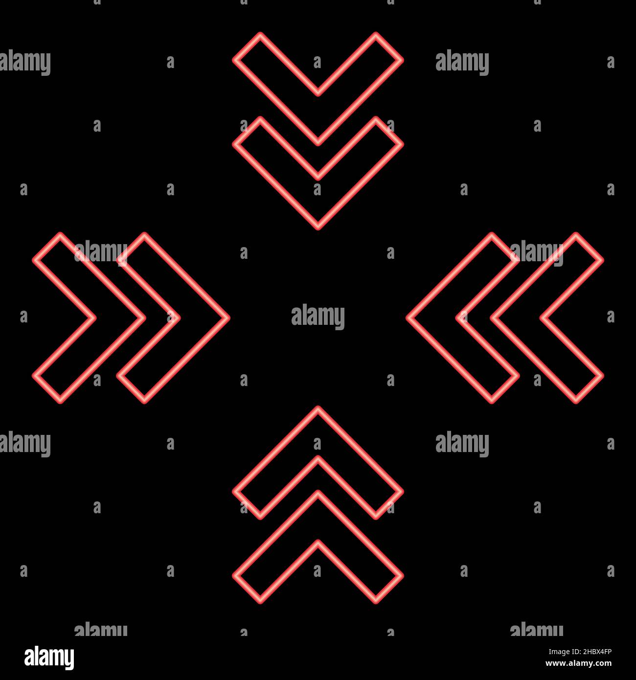 Neon Aim Or Target From The Arrows Red Color Vector Illustration Image