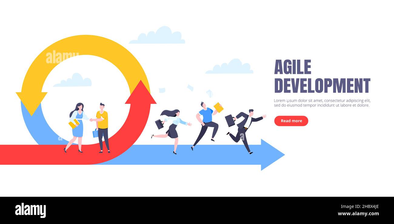 Agile development methodology business concept flat style design vector ...