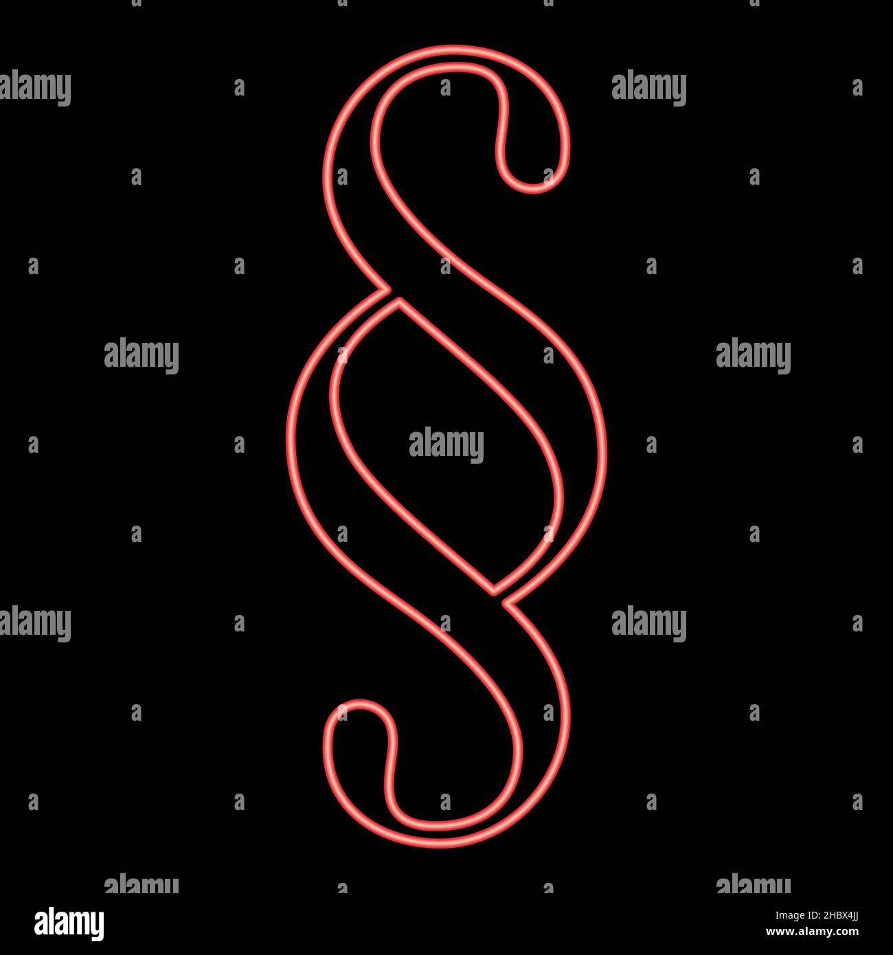 Neon paragraph symbol red color vector illustration image flat style ...