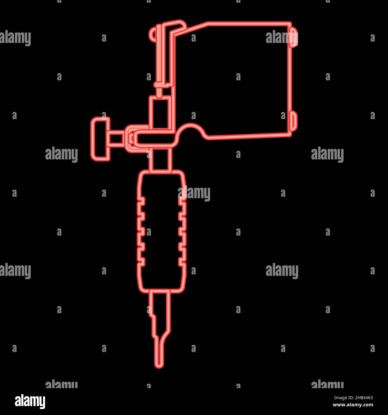 Neon tattoo machines red color vector illustration image flat style ...