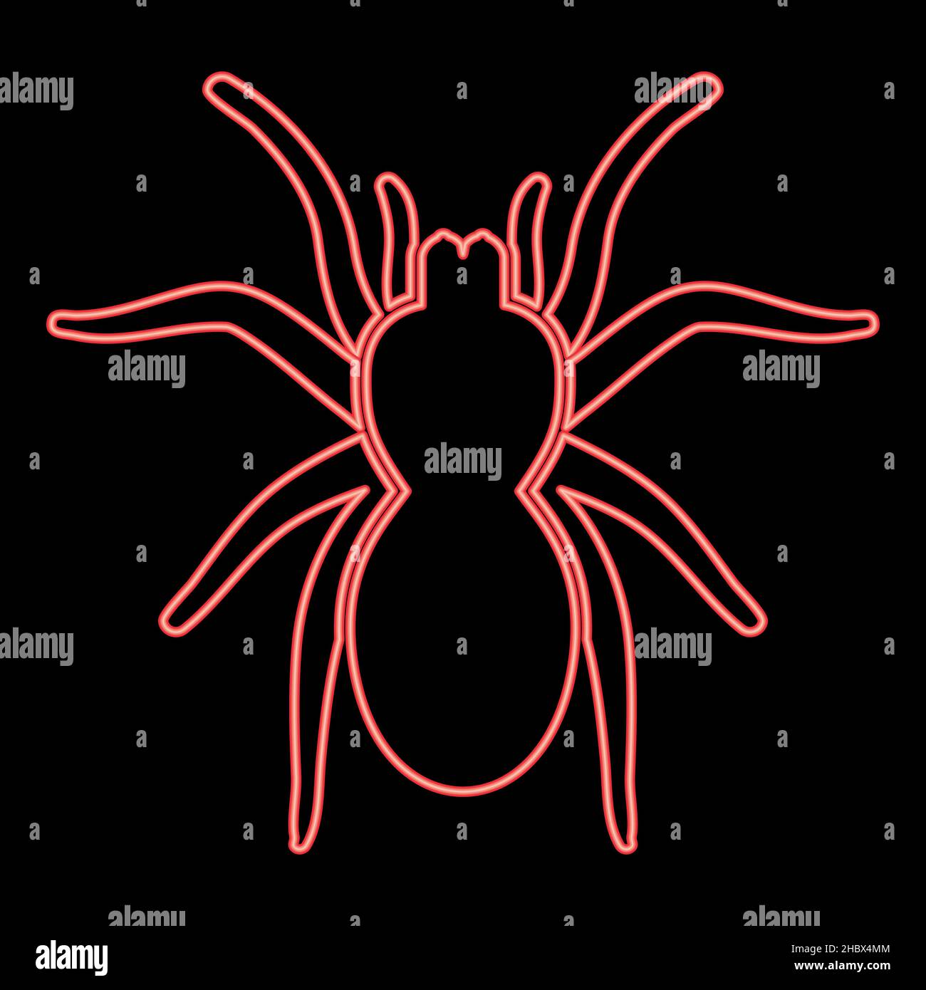 Neon spider or tarantula red color vector illustration image flat style ...