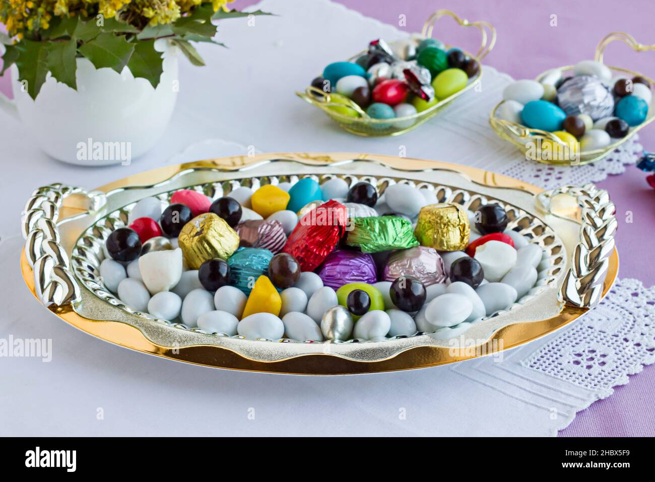 Luxury,Colorful,Traditional Turkish Hard Almond Candies and Chocolates ...