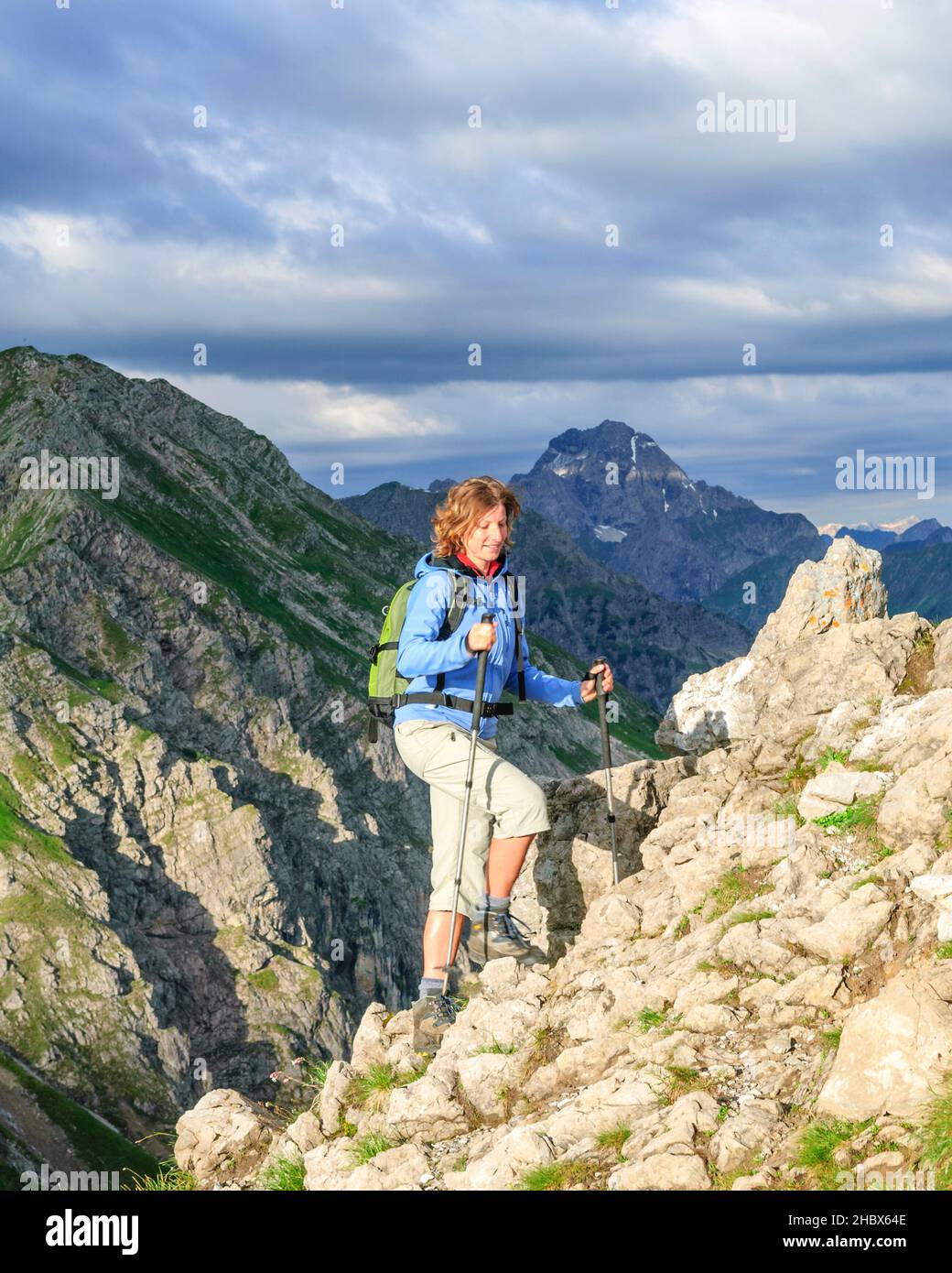 Hiking tour around Kanzelwand in Kleinwalsertal mountains Stock Photo ...