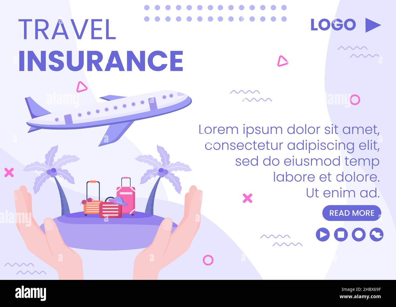 Travel Insurance Brochure Template Flat Design Illustration Editable of ...