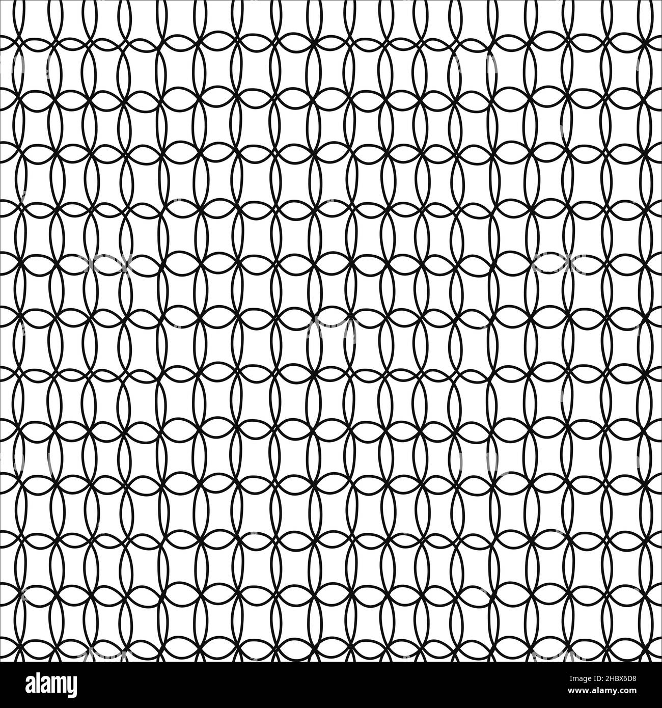 Net loop drawn seamless pattern with leaves ornament, black and white ...