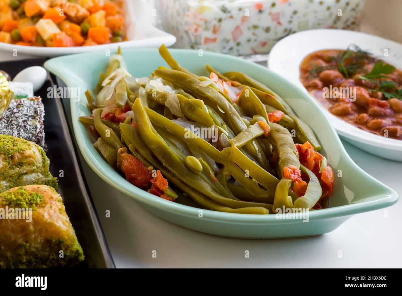 Traditional Turkish Feast,Table with foods of Turkish cuisine ...
