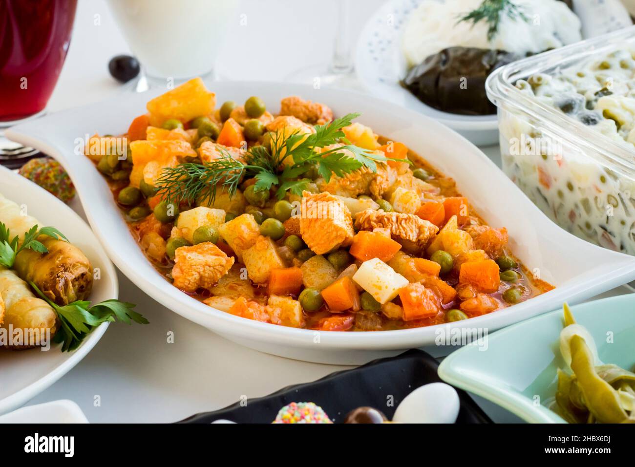 Traditional Turkish Feast,Table with foods of Turkish cuisine ...