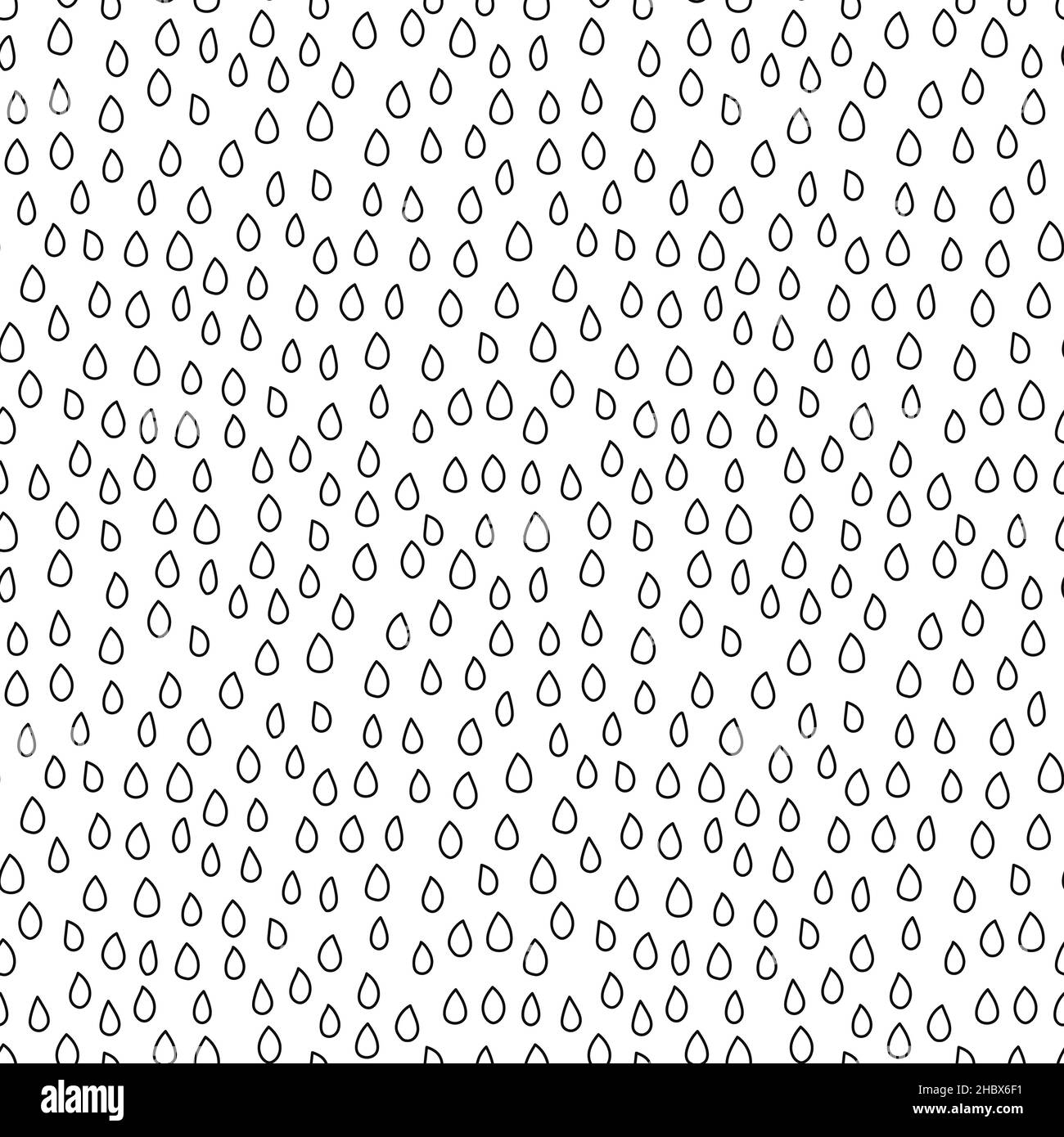 Water drop hand drawn seamless pattern, black and white texture Stock ...