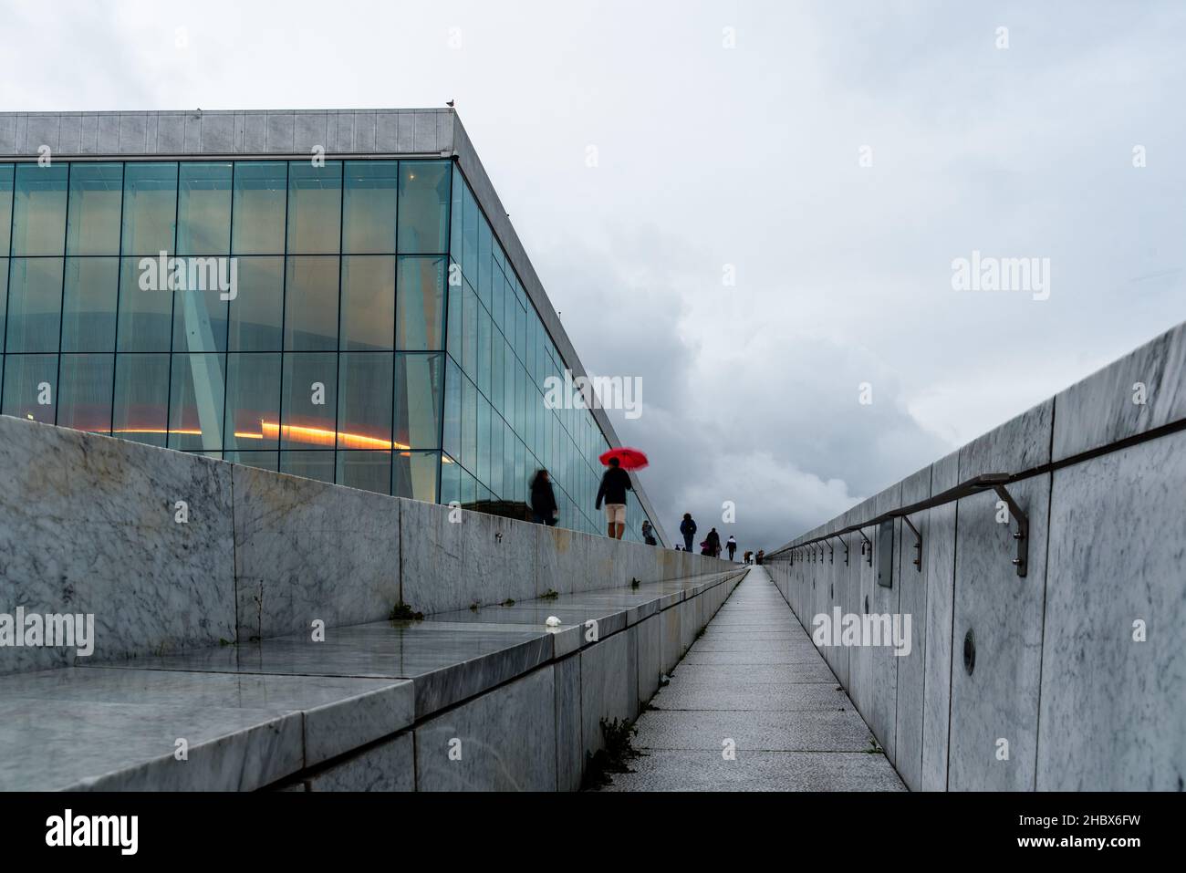 Oslo, Norway - August 10, 2019: Exterior view of Opera house in Oslo ...
