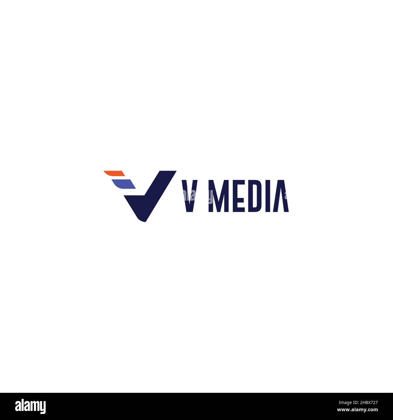 Flat simple design Initial V Media logo design Stock Vector Image & Art ...