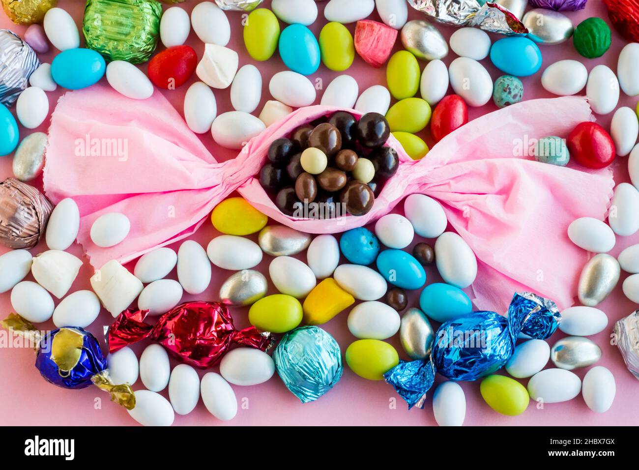 The Sugar Feast or any holiday concept is with bonbon candy shape ...