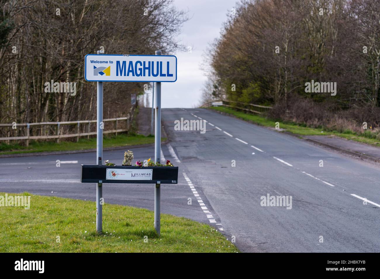 Maghull boundary sign hi-res stock photography and images - Alamy