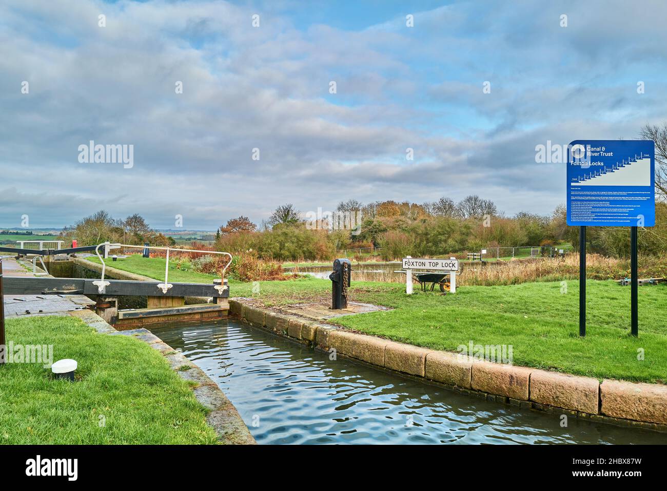 Entrance to the highest lock at the staircase of locks on the grand ...