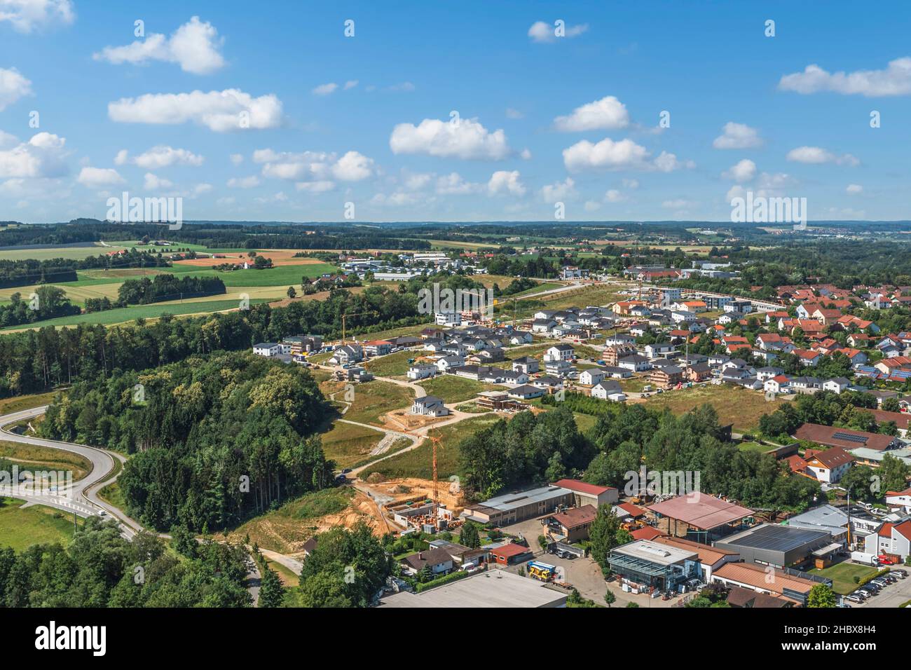 Aerial view to Vilshofen on the Danube Stock Photo - Alamy