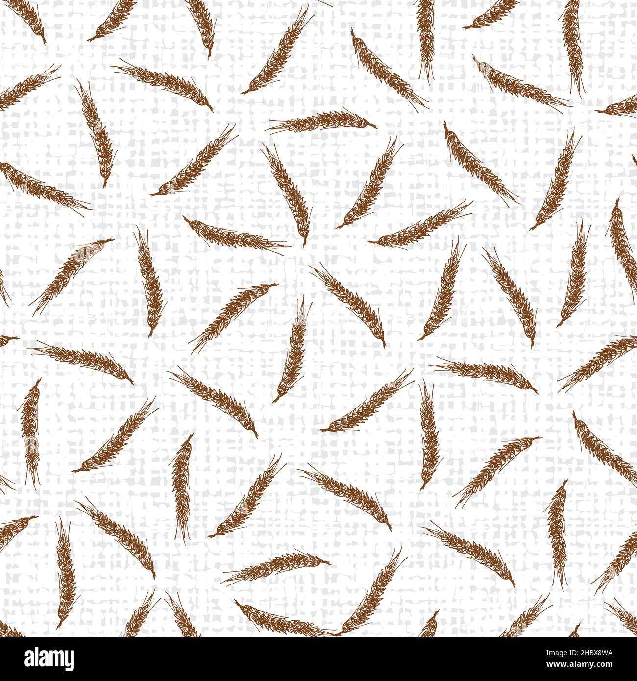 Vector white elegant wheat doodle scattered pattern 05 with canvas ...