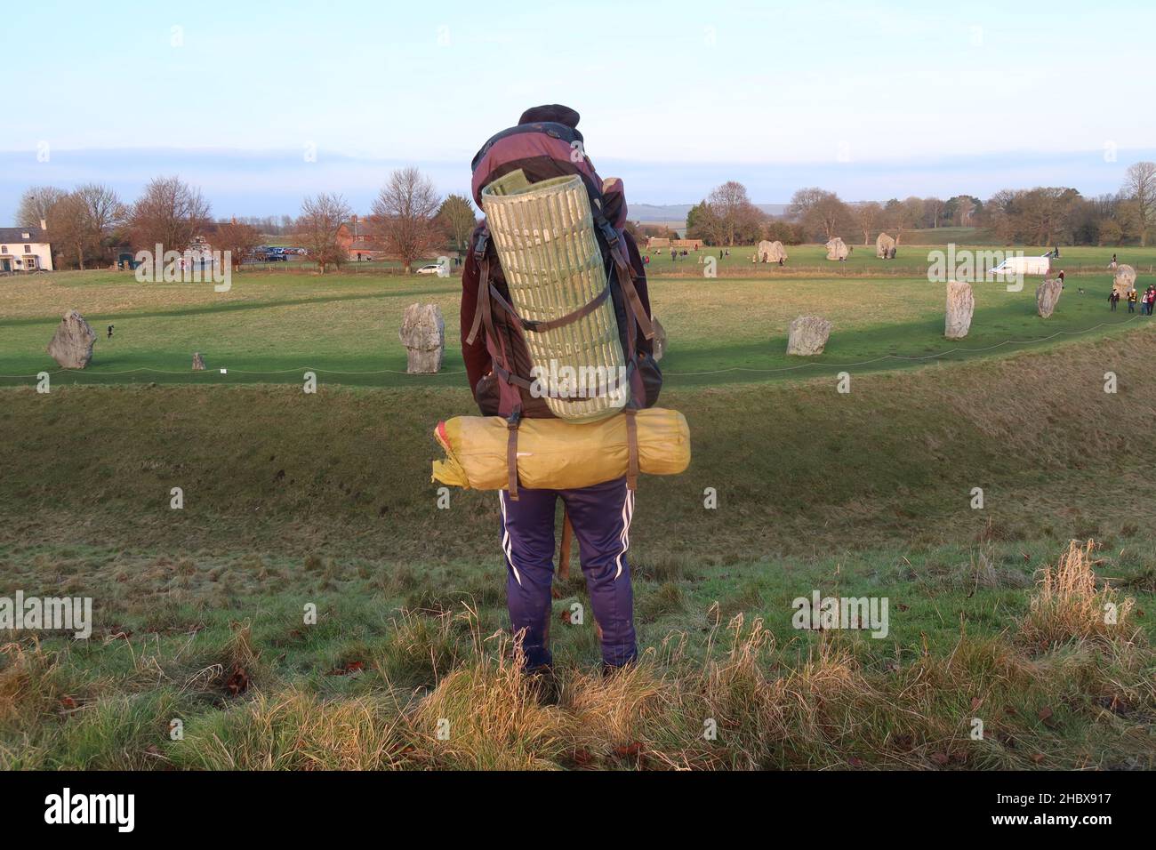 Hiker with Backpack facing away from camera. Winter Solstice 2021 ...