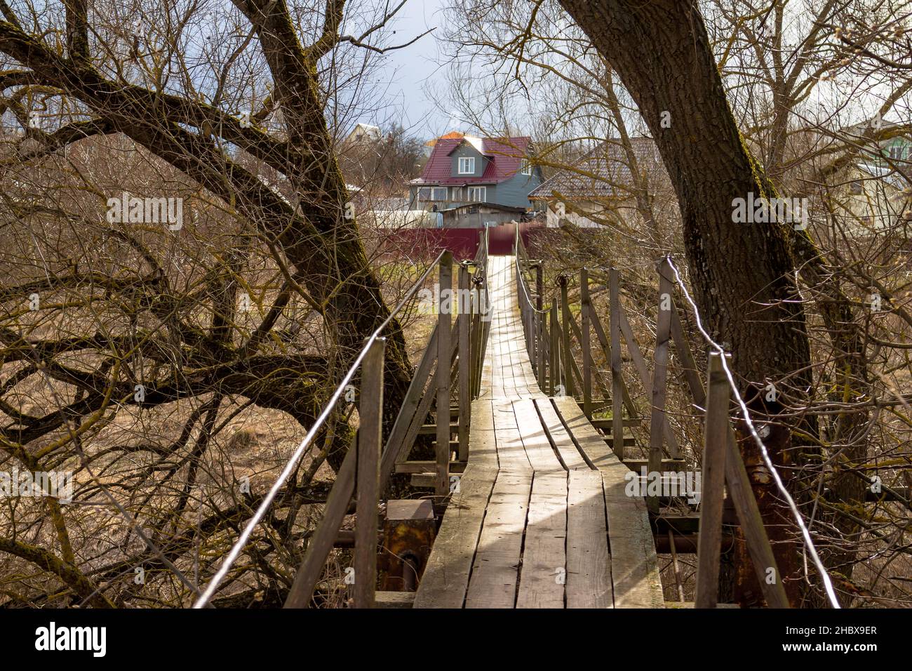Rustic pedestrian bridge in rural hi-res stock photography and images ...