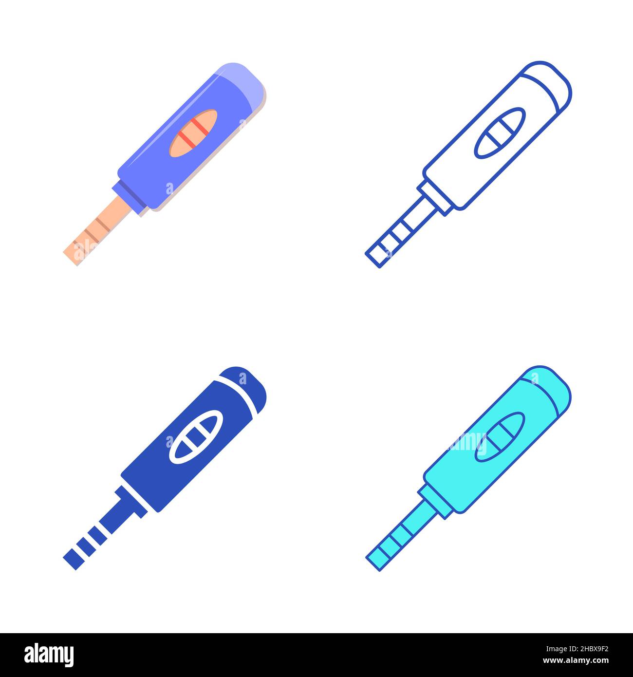 Pregnancy test icon set in flat and line style. Fertility test symbol ...