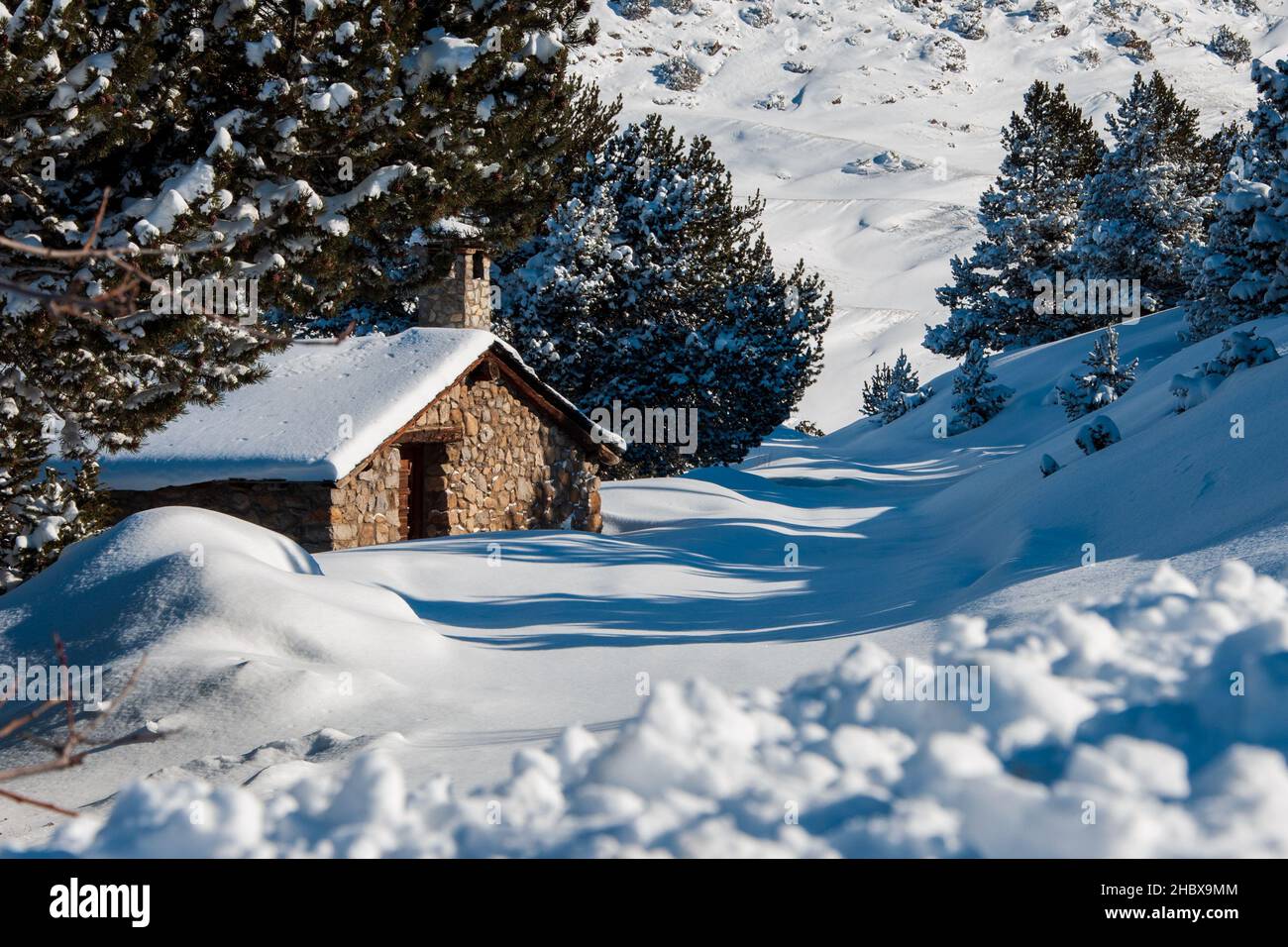 The "bordas" are stone houses typical of the Pyrenees Stock Photo - Alamy