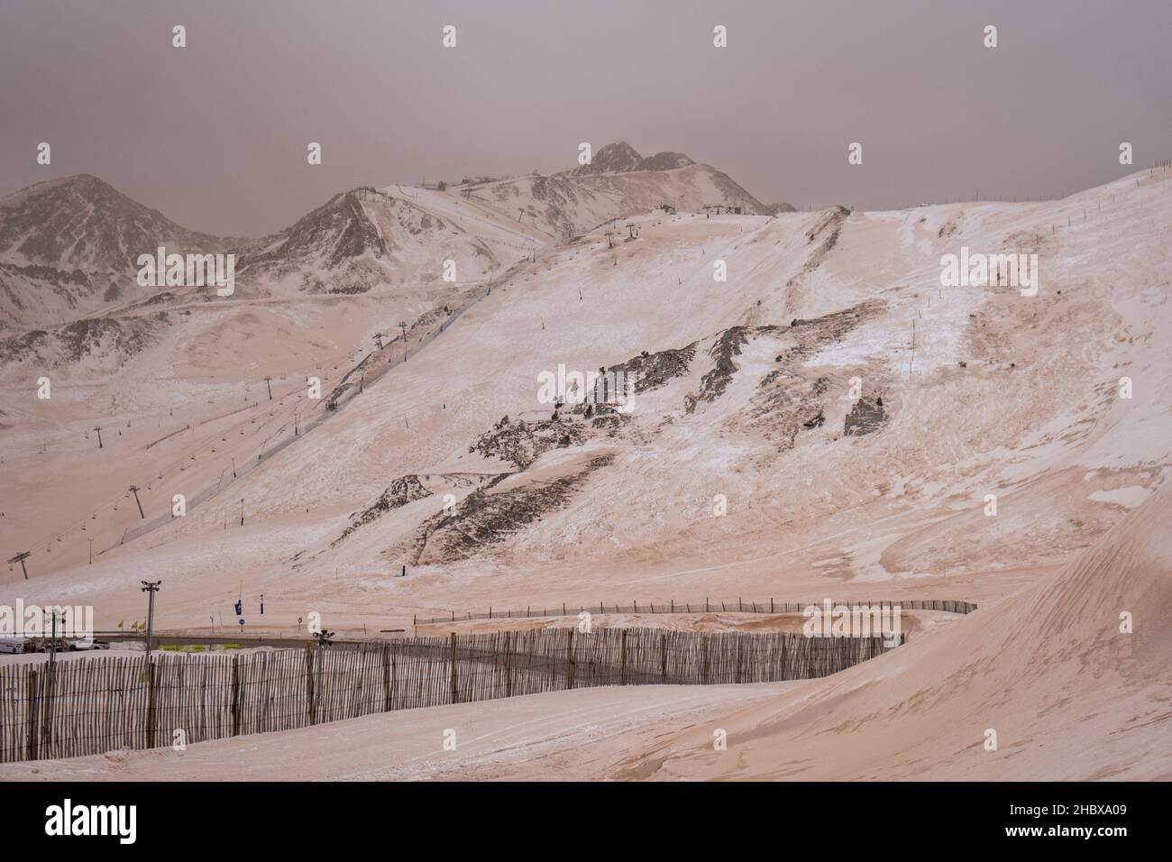 The amazing images of Andorra brown by the dust of the Sahara, named ...