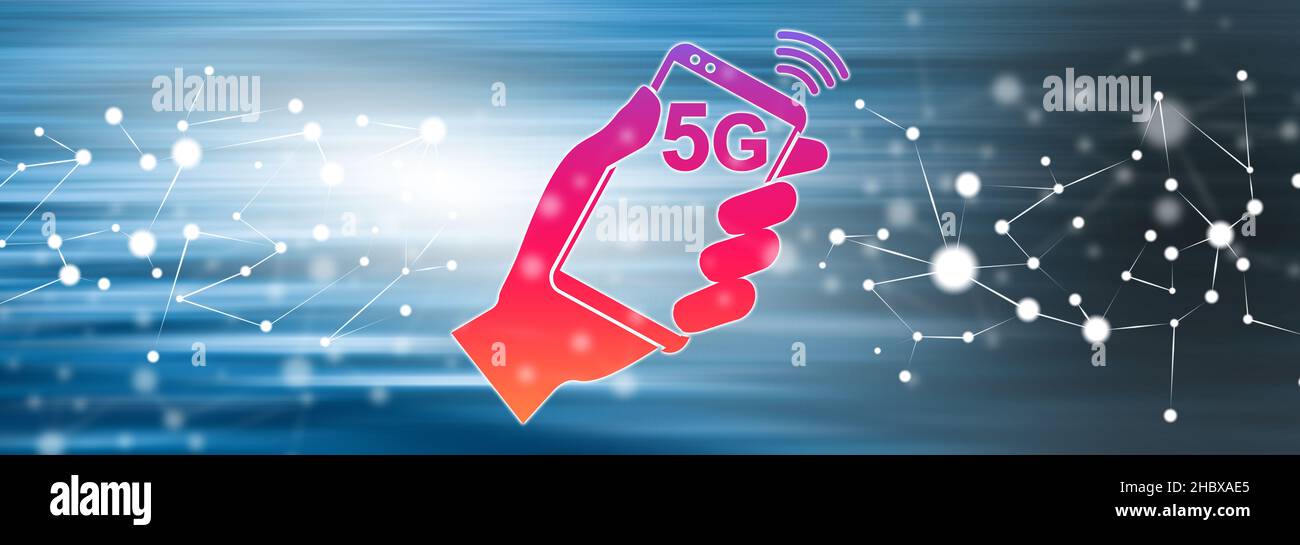 Illustration of a 5g concept Stock Photo - Alamy