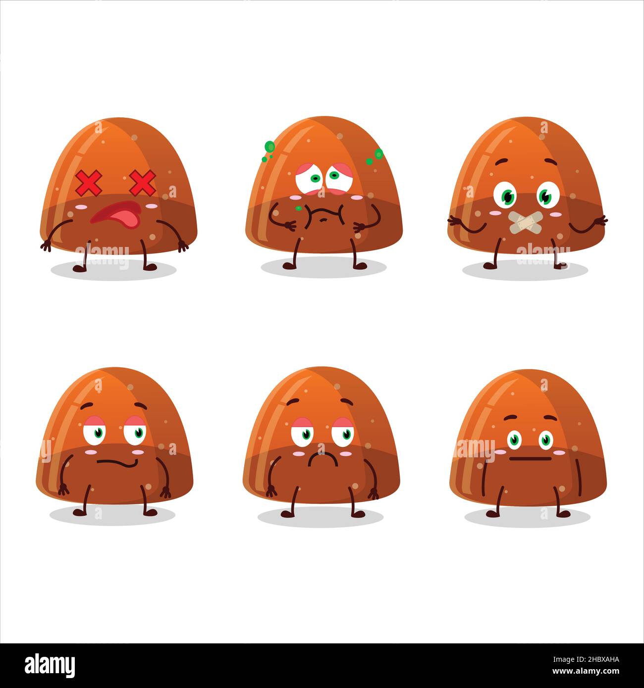 Orange jelly gummy candy cartoon character with nope expression. Vector ...