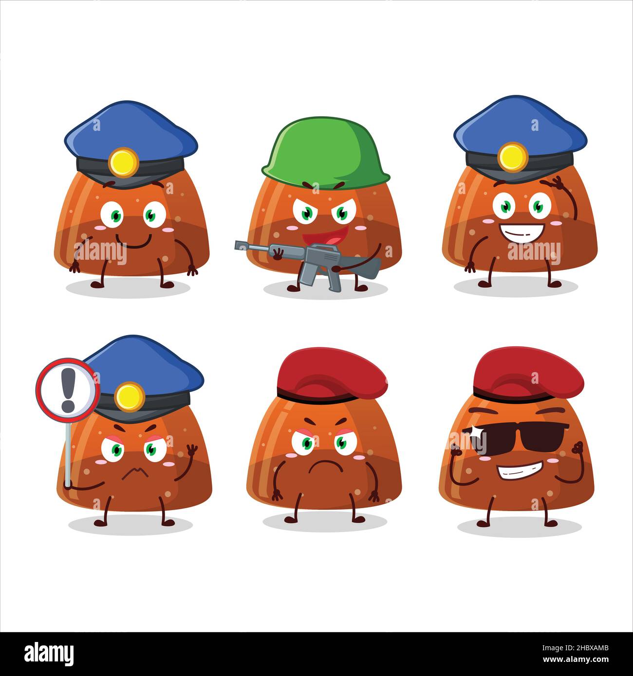A dedicated Police officer of orange jelly gummy candy mascot design ...