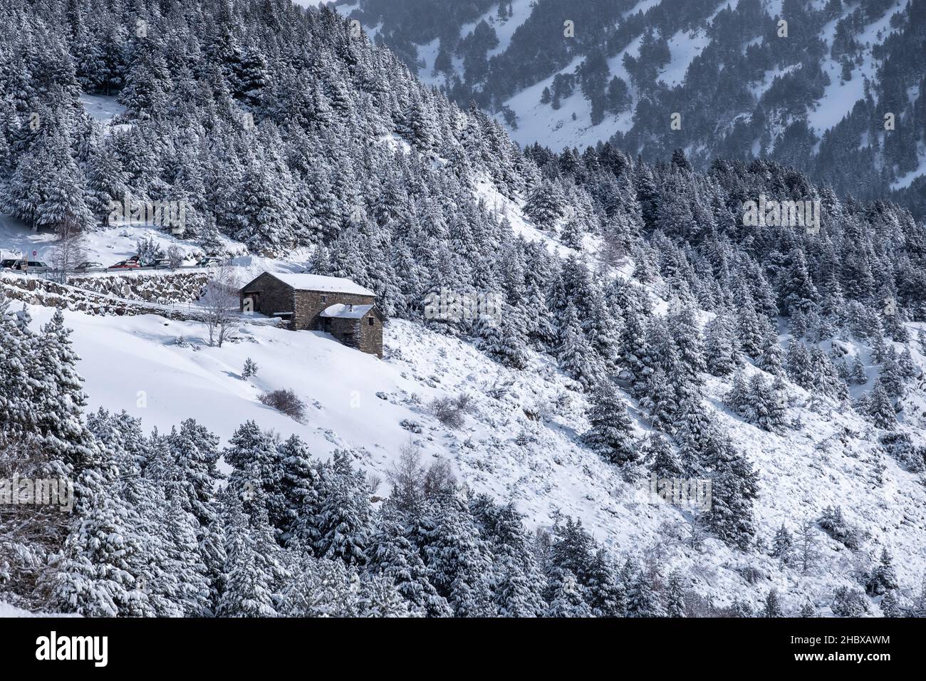 The "bordas" are stone houses typical of the Pyrenees Stock Photo - Alamy