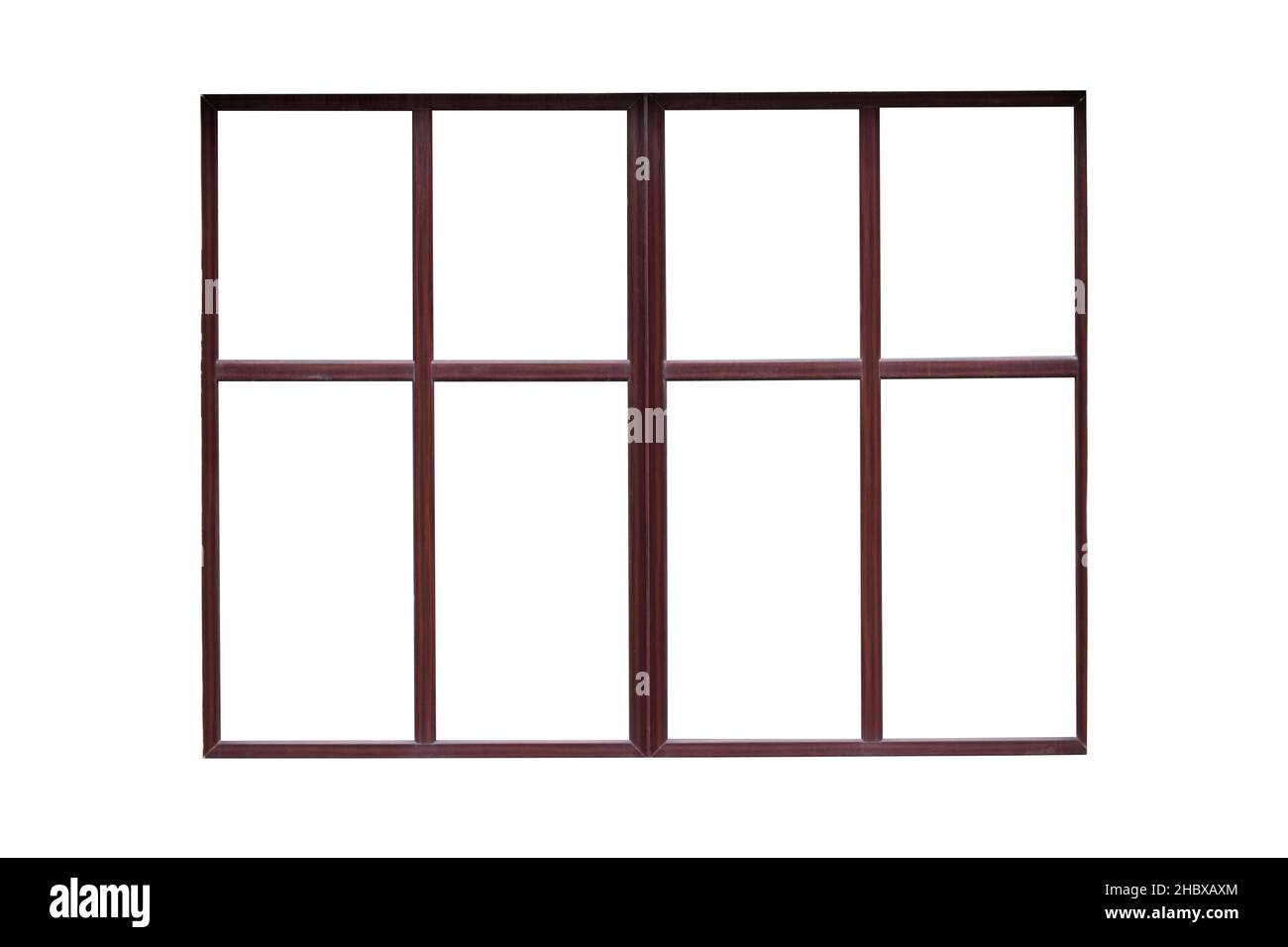 Old brown window isolated on white background Stock Photo - Alamy