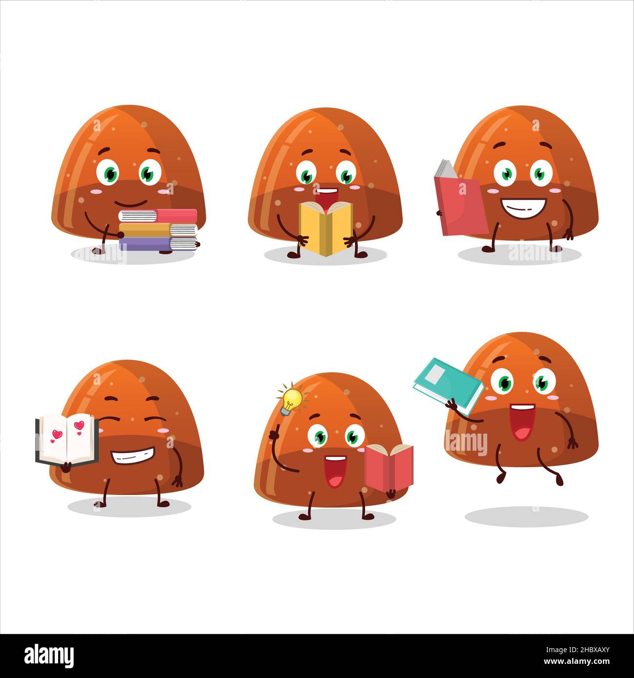 A picture of orange jelly gummy candy cartoon character concept reading ...