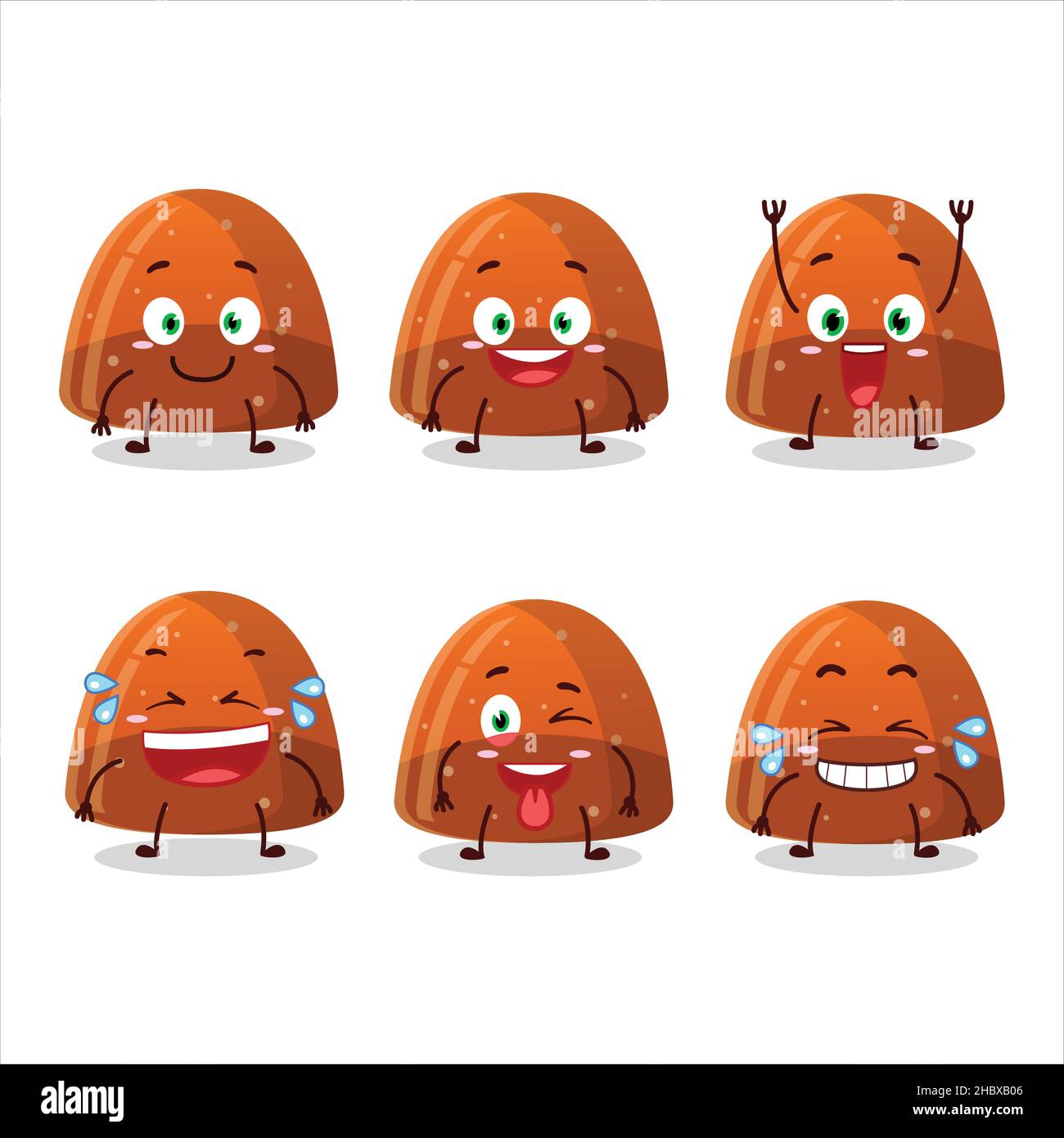 Cartoon character of orange jelly gummy candy with smile expression ...