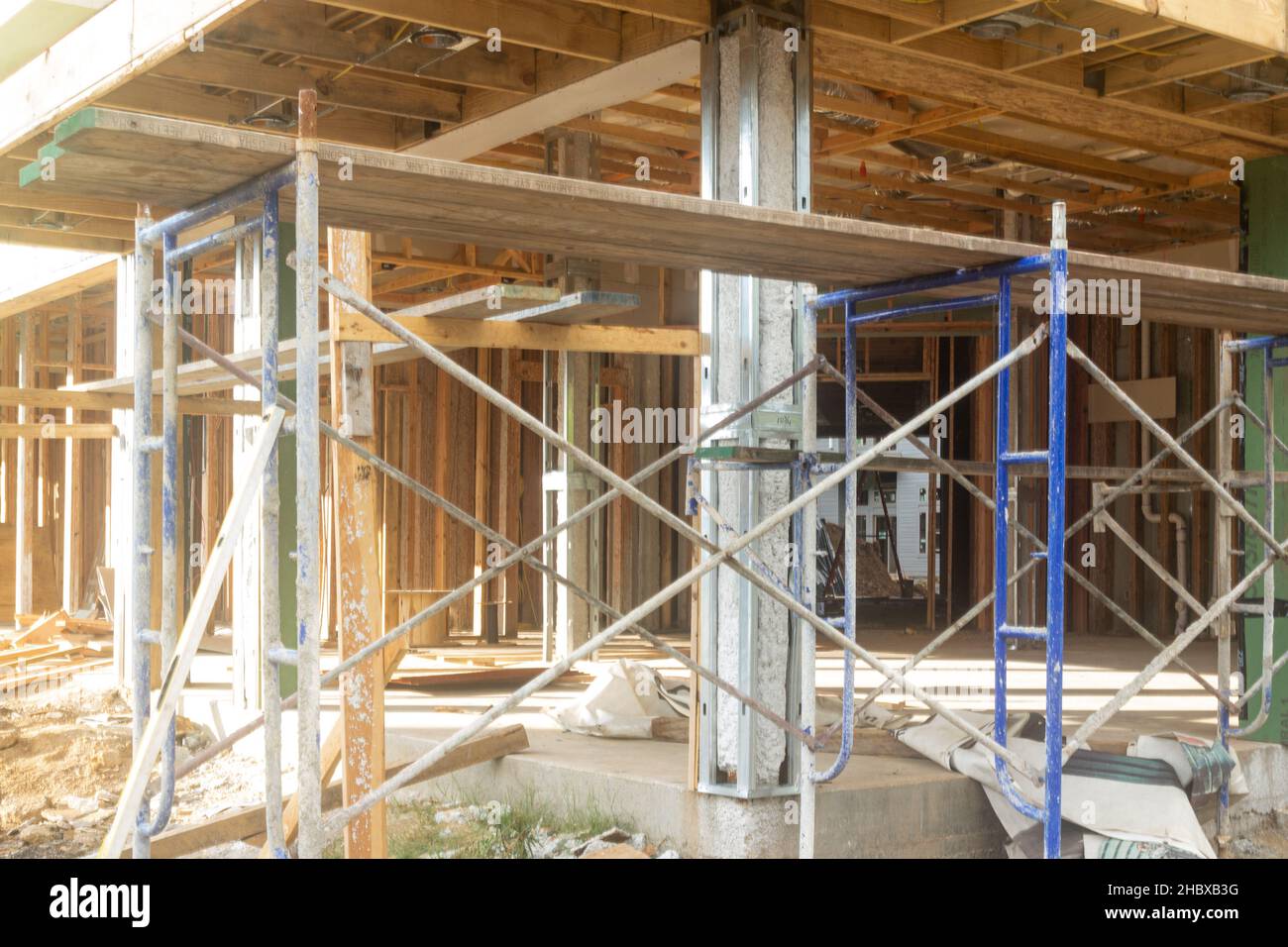 An inside view into a building under construction Stock Photo - Alamy