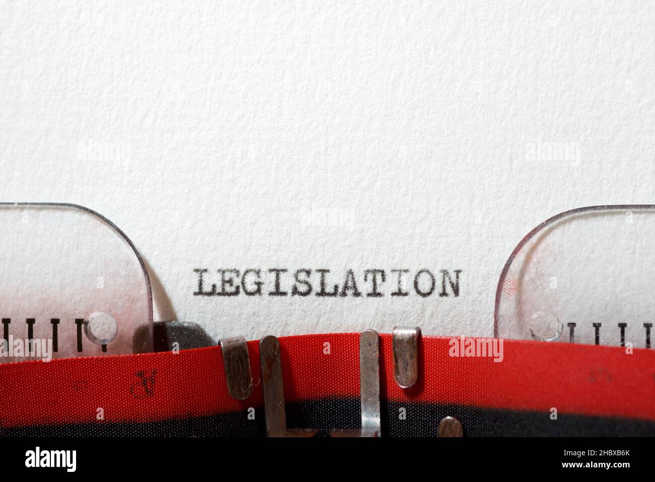 The word legislation written with a typewriter Stock Photo - Alamy