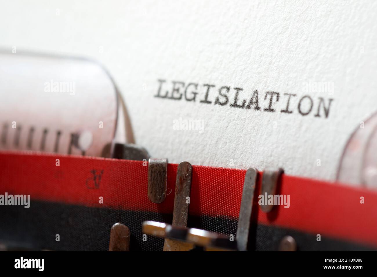 The word legislation written with a typewriter Stock Photo - Alamy