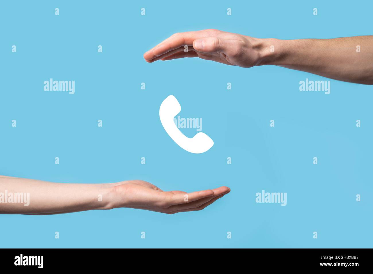 Male hand holding smart mobile phone with phone icon.Call Now Business ...