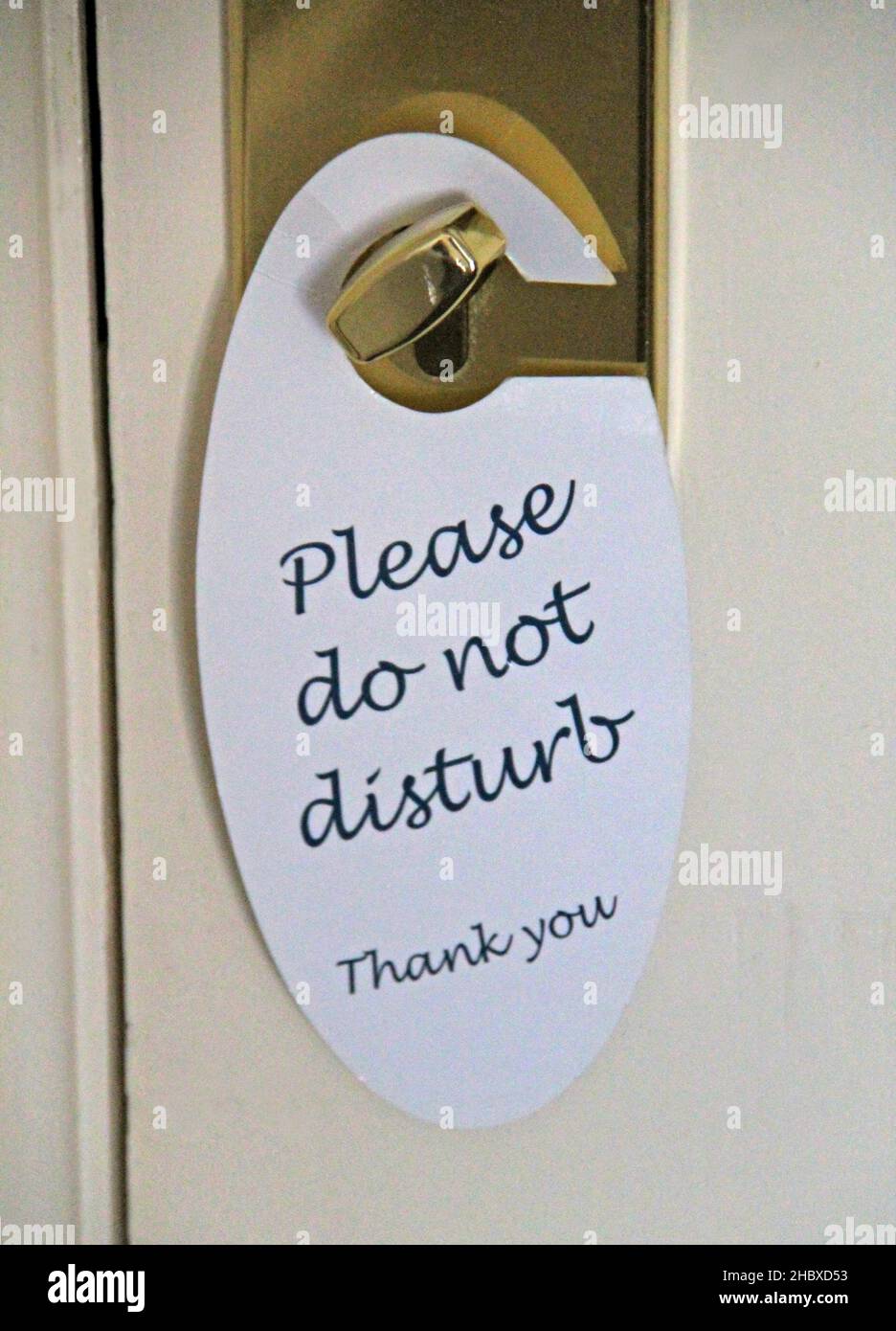 A Hotel Please Do Not Disturb Door Hanging Notice Stock Photo - Alamy