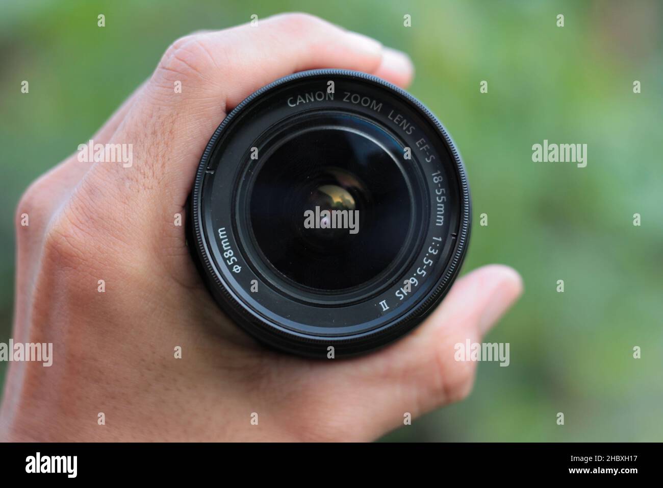 a black canon brand kit lens made of plastic material Stock Photo - Alamy