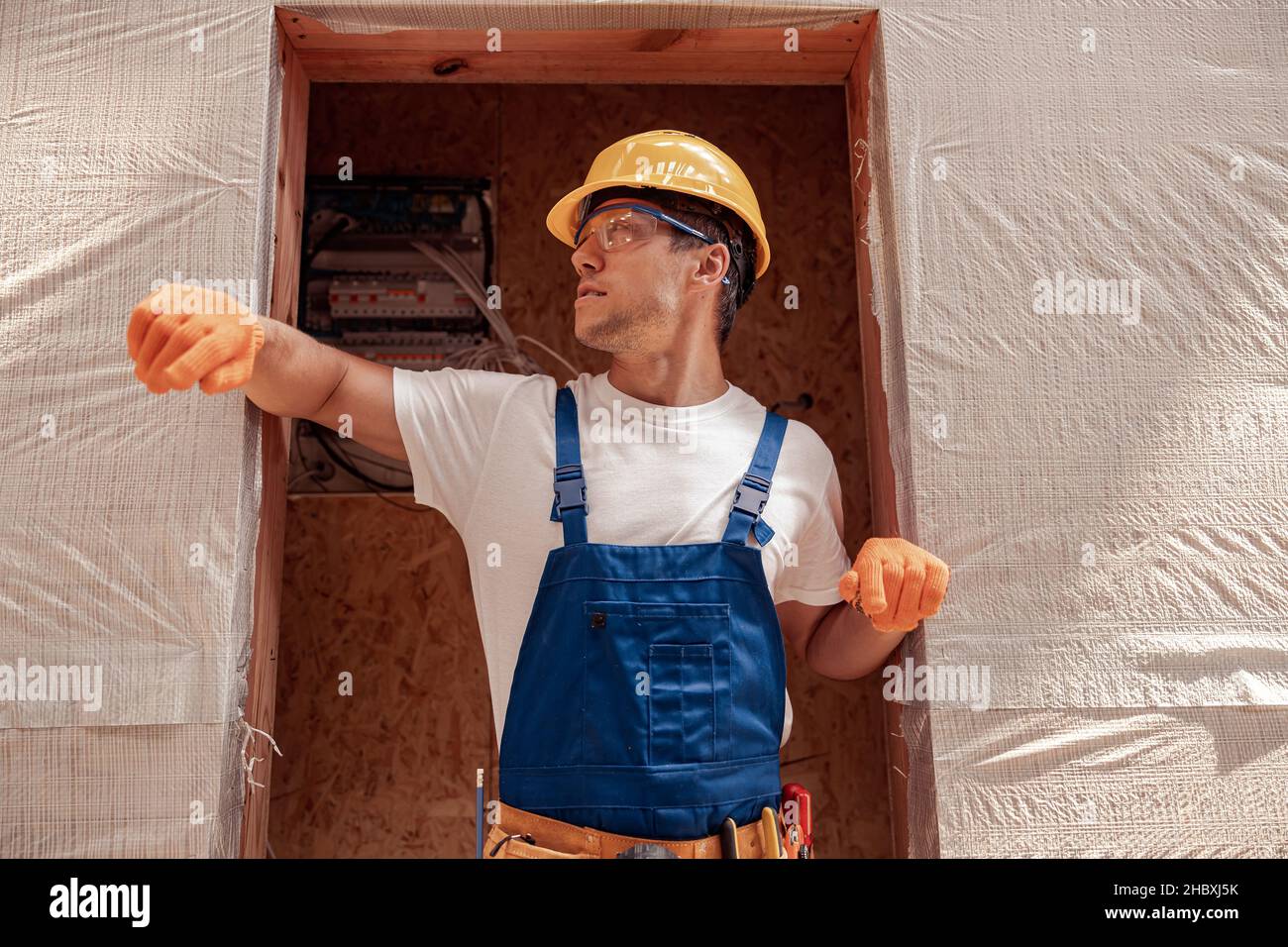 Handsome male construction worker hi-res stock photography and images ...