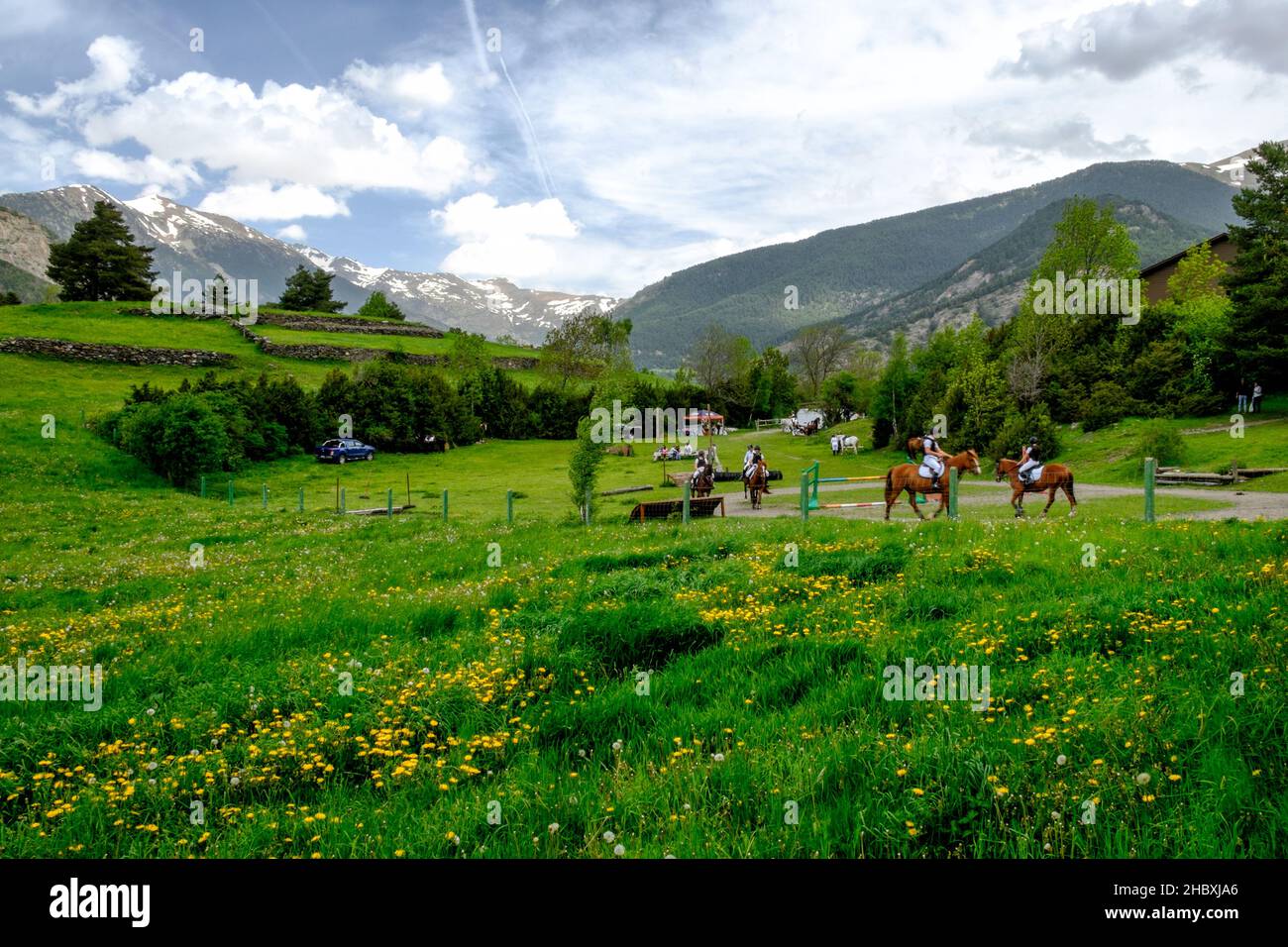 Spring is a burst of colorful flowers in Andorra in the heart of the ...