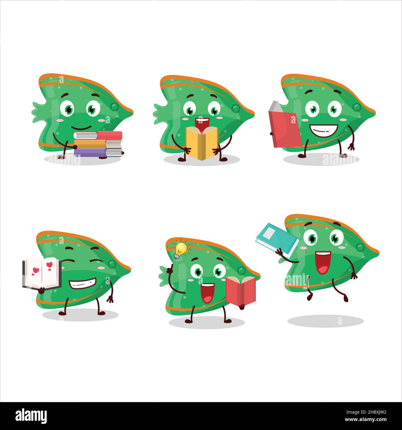 A picture of fish green gummy candy cartoon character concept reading ...