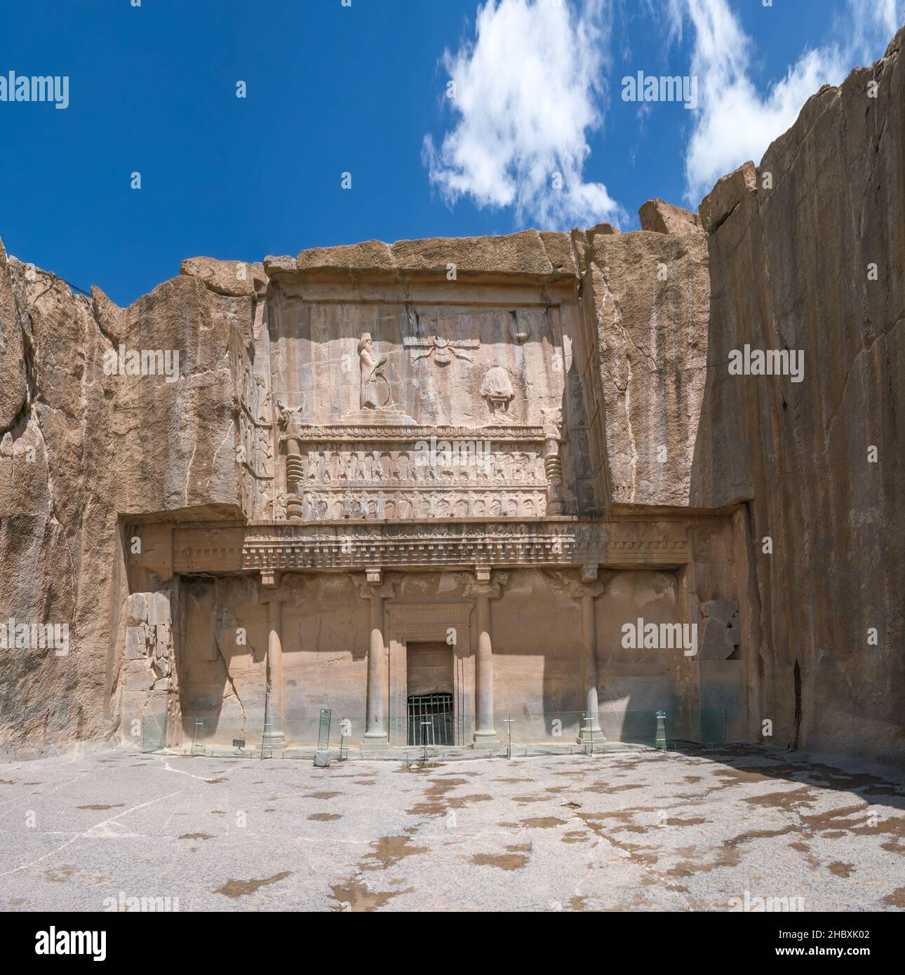 Ruins, statues and murals of ancient persian city of Persepolis in Iran ...