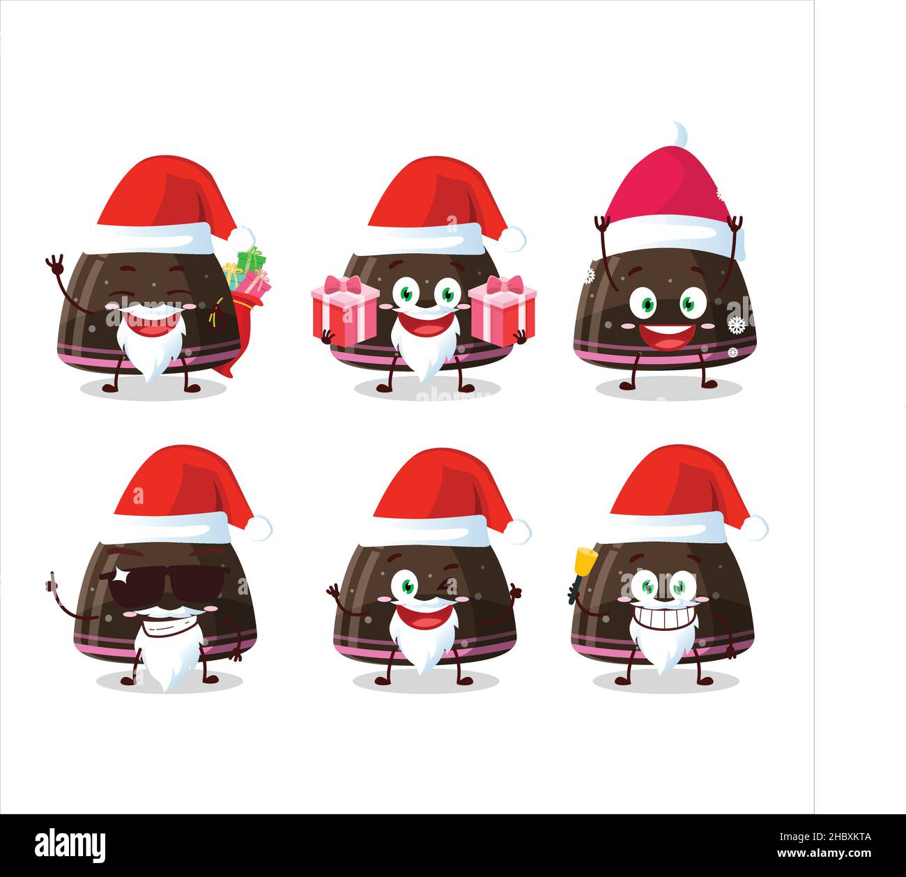 Santa Claus emoticons with chocolate jelly gummy candy cartoon ...
