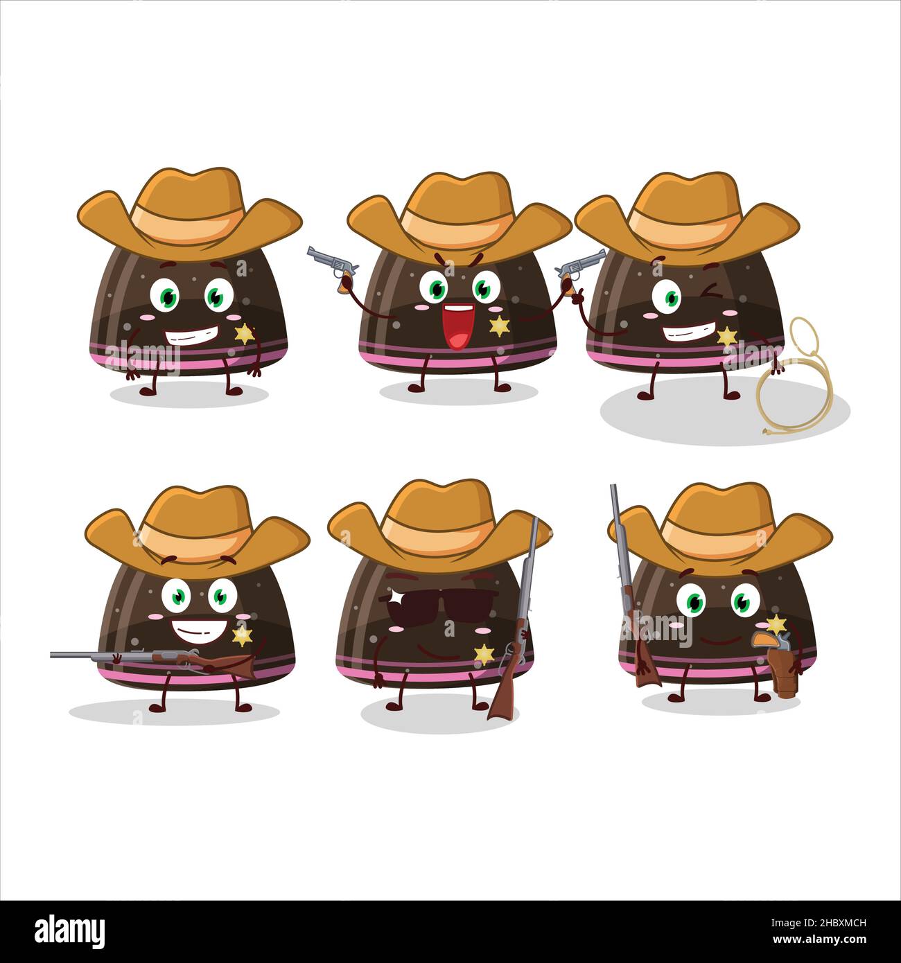 Cool cowboy chocolate jelly gummy candy cartoon character with a cute ...
