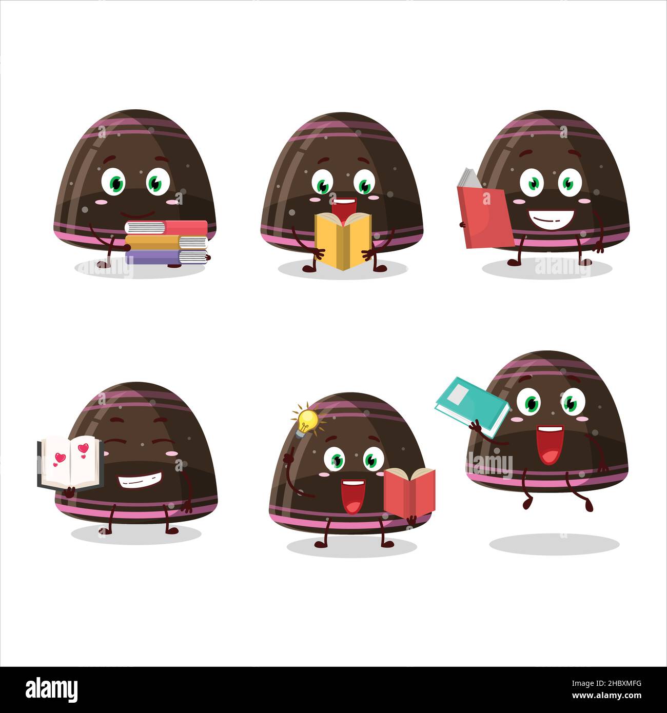 A picture of chocolate jelly gummy candy cartoon character concept ...
