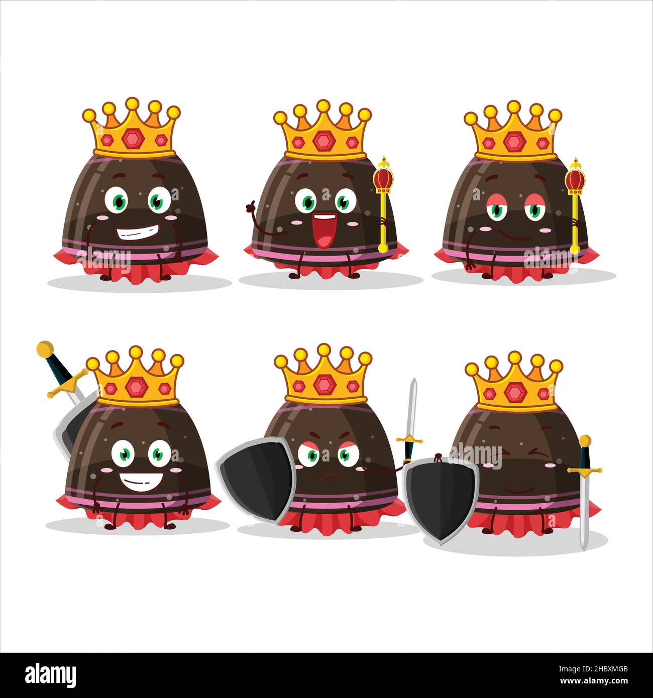 A Charismatic King chocolate jelly gummy candy cartoon character ...
