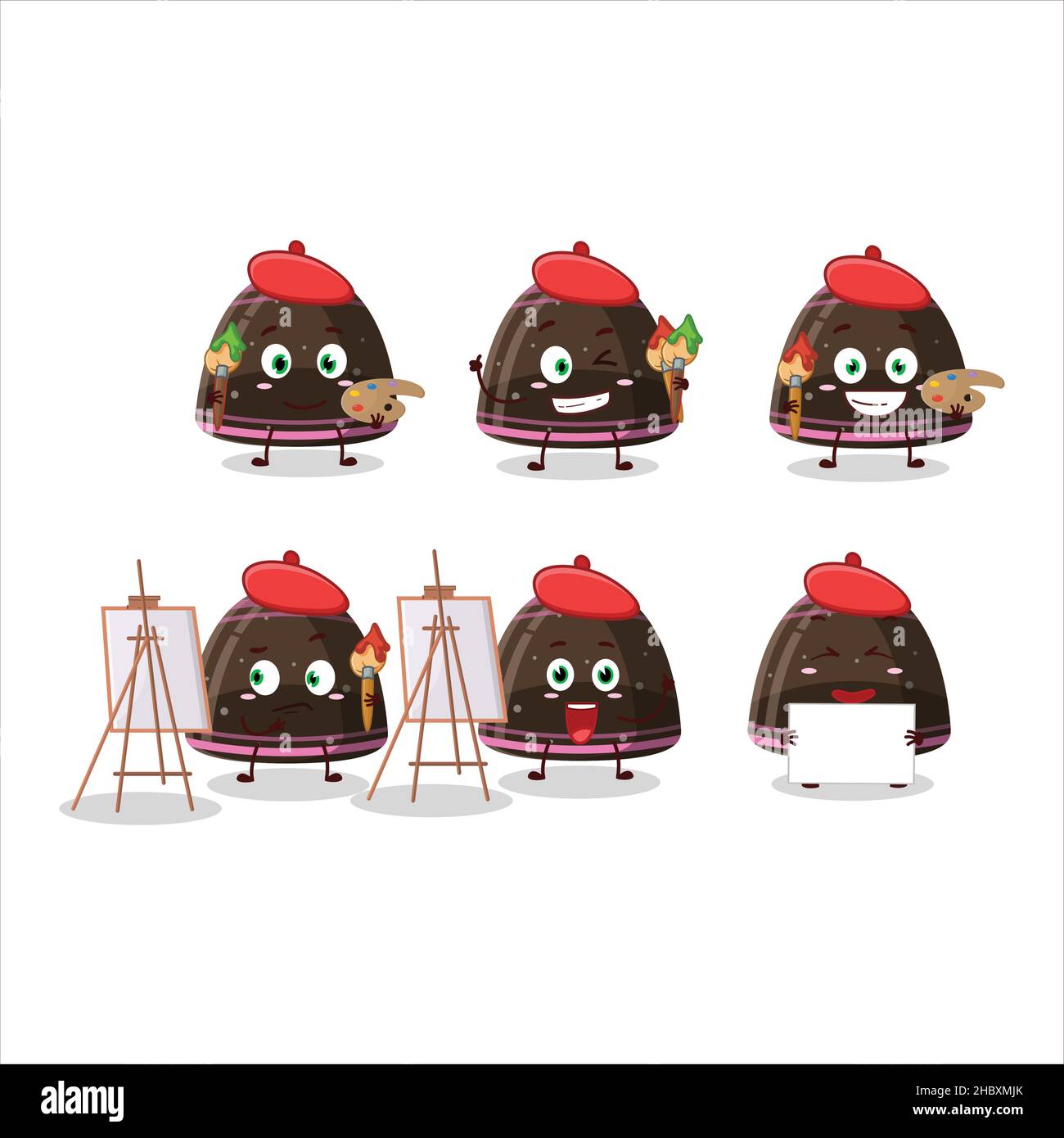 Artistic Artist of chocolate jelly gummy candy cartoon character ...