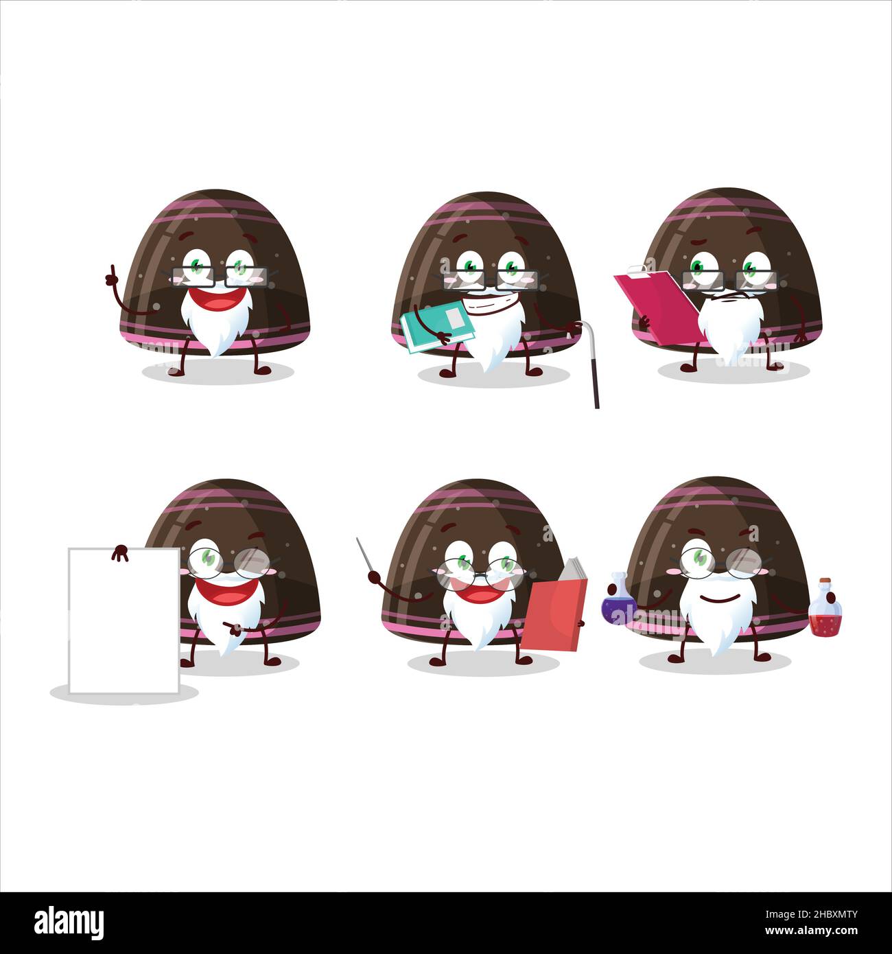 Professor chocolate jelly gummy candy academic cartoon character ...