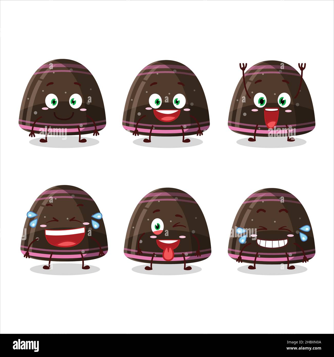 Cartoon character of chocolate jelly gummy candy with smile expression ...